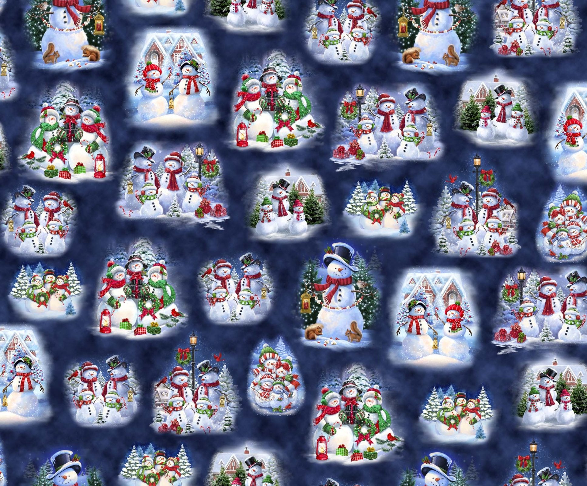 Snowman Holiday - Snowman Vignettes, Navy - 30441-N – Mended Hearts ...