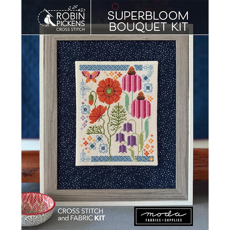 Kit 1259 - Superbloom Bouquet Cross Stitch and Fabric Kit – Mended Hearts Quilting & Boutique
