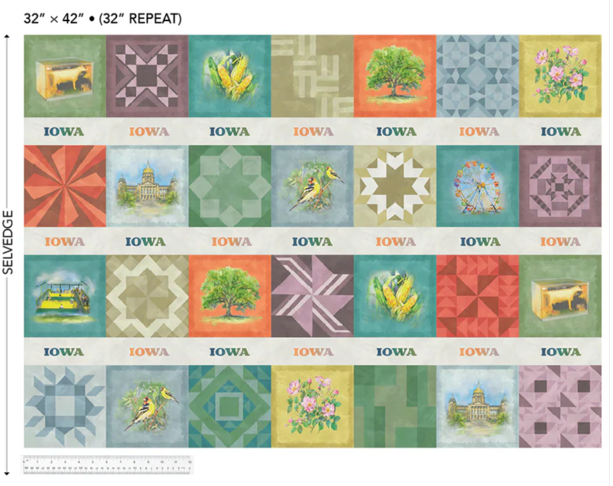 Panel 416 - 2025 All Iowa Shop Hop, Iconic Iowa – Mended Hearts ...